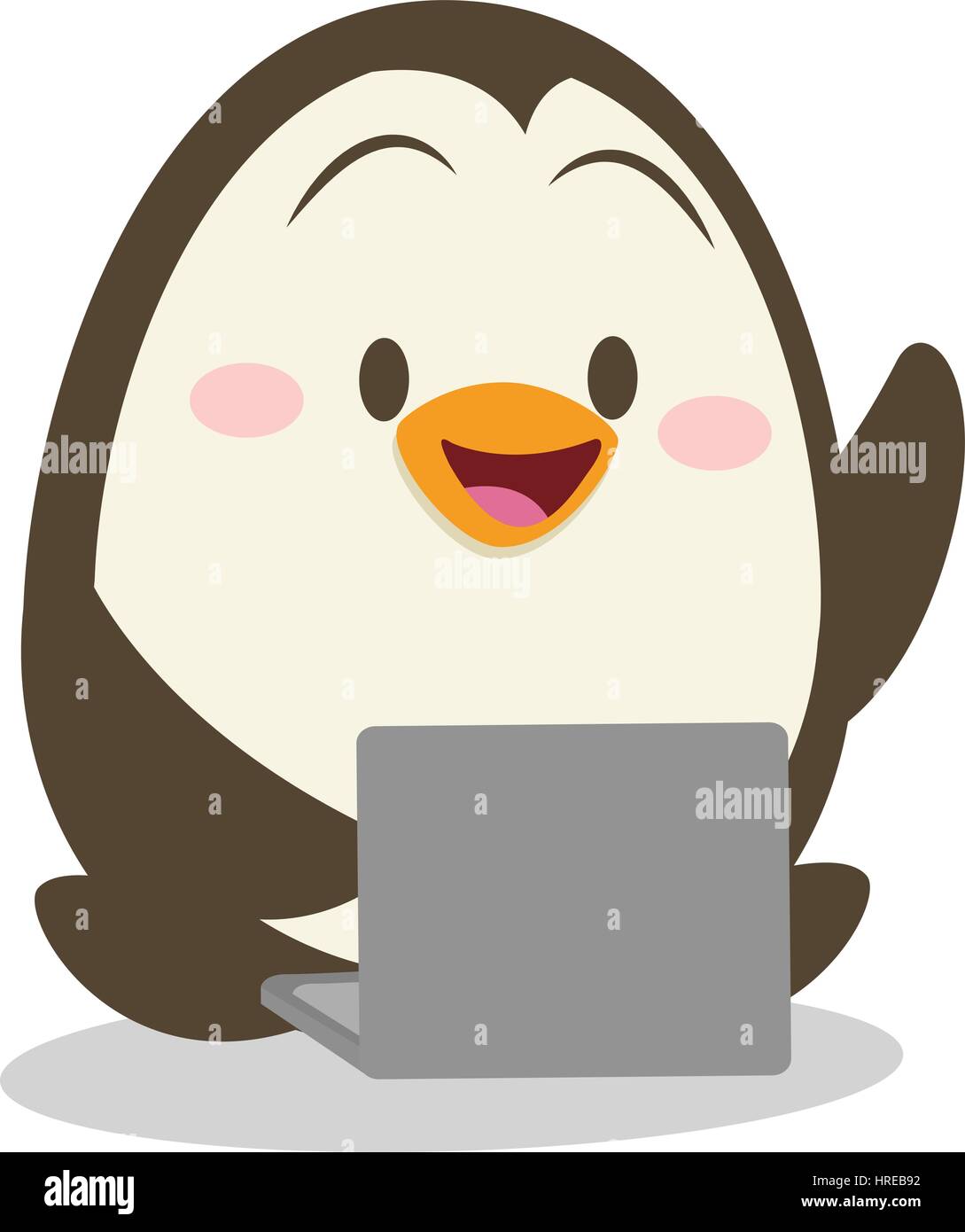 Character penguin with laptop vector Stock Vector Image & Art - Alamy