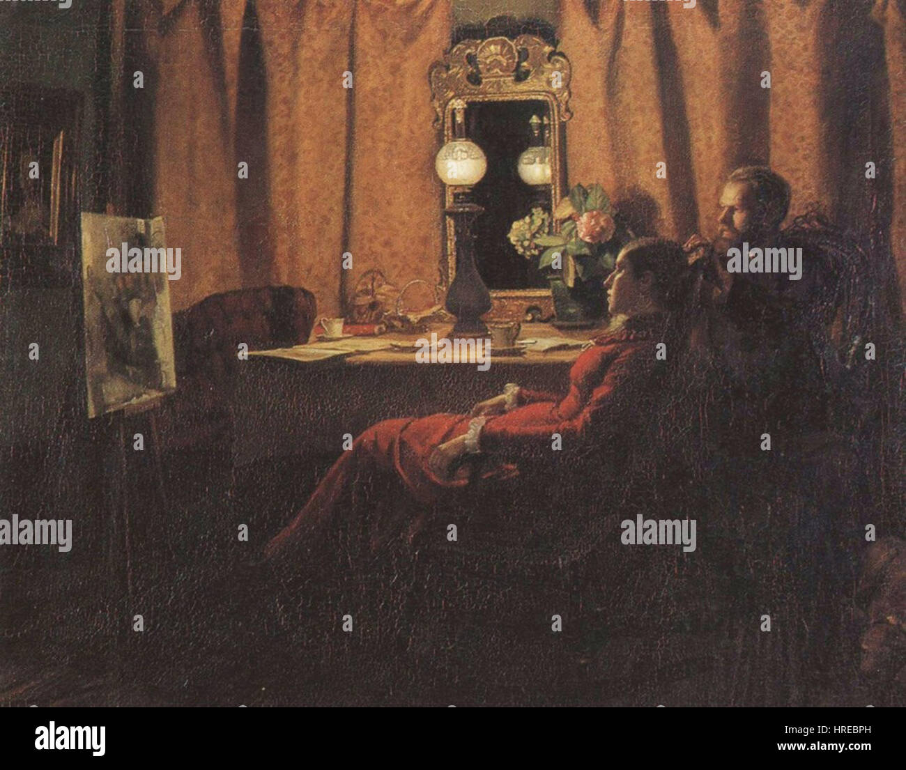 This painting depicts Anna and Michael Ancher, notable Danish artists ...