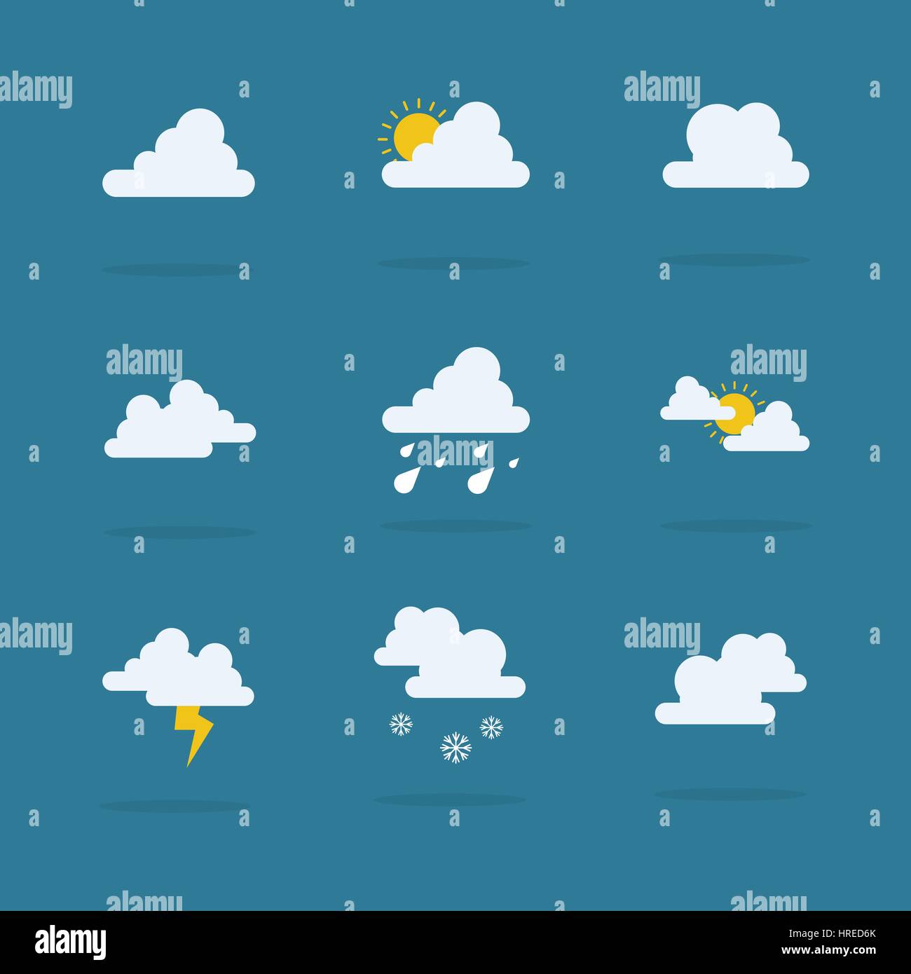 Set of weather vector flat Stock Vector Image & Art - Alamy