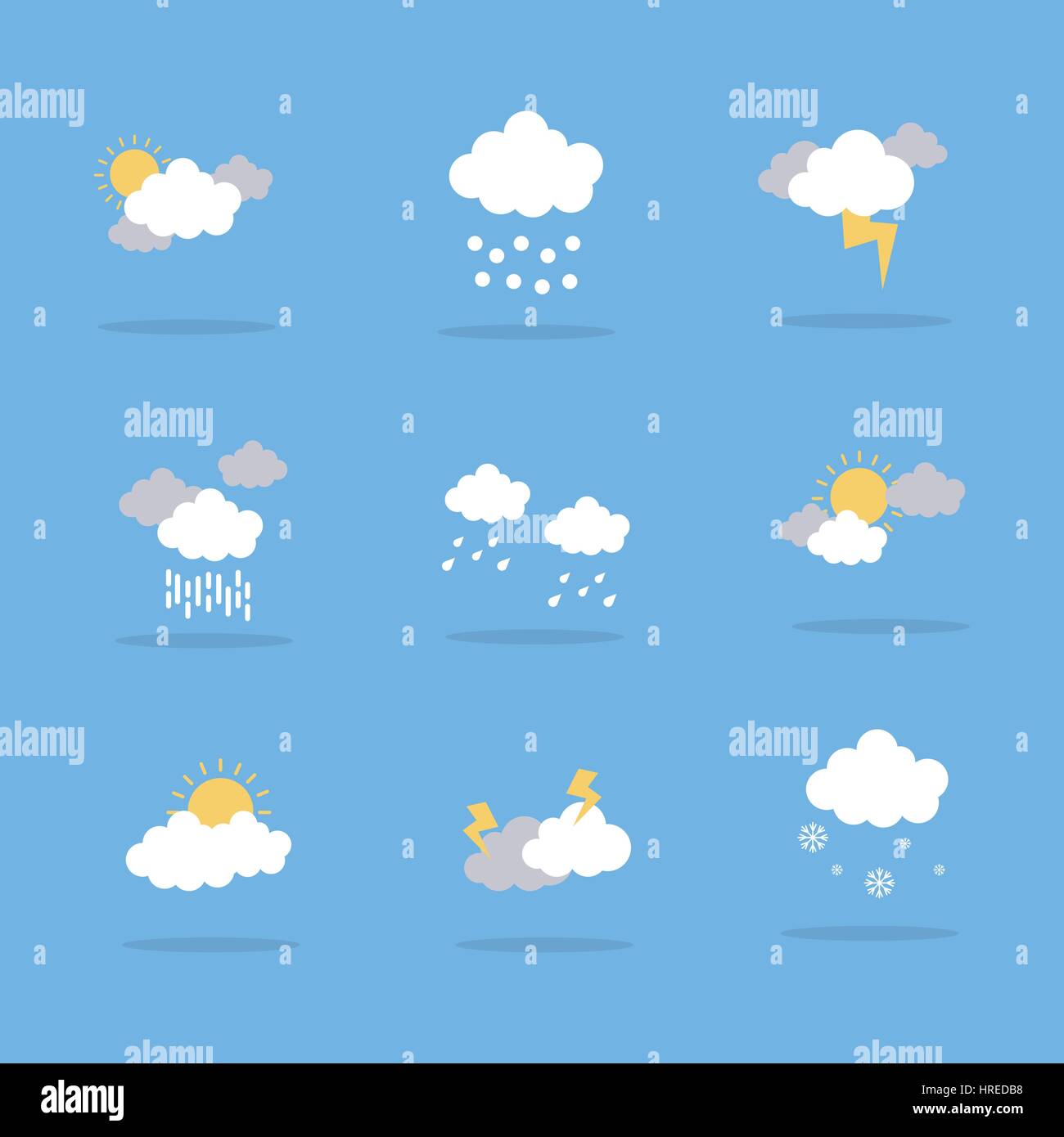 Illustration of weather icon flat vector Stock Vector Image & Art - Alamy