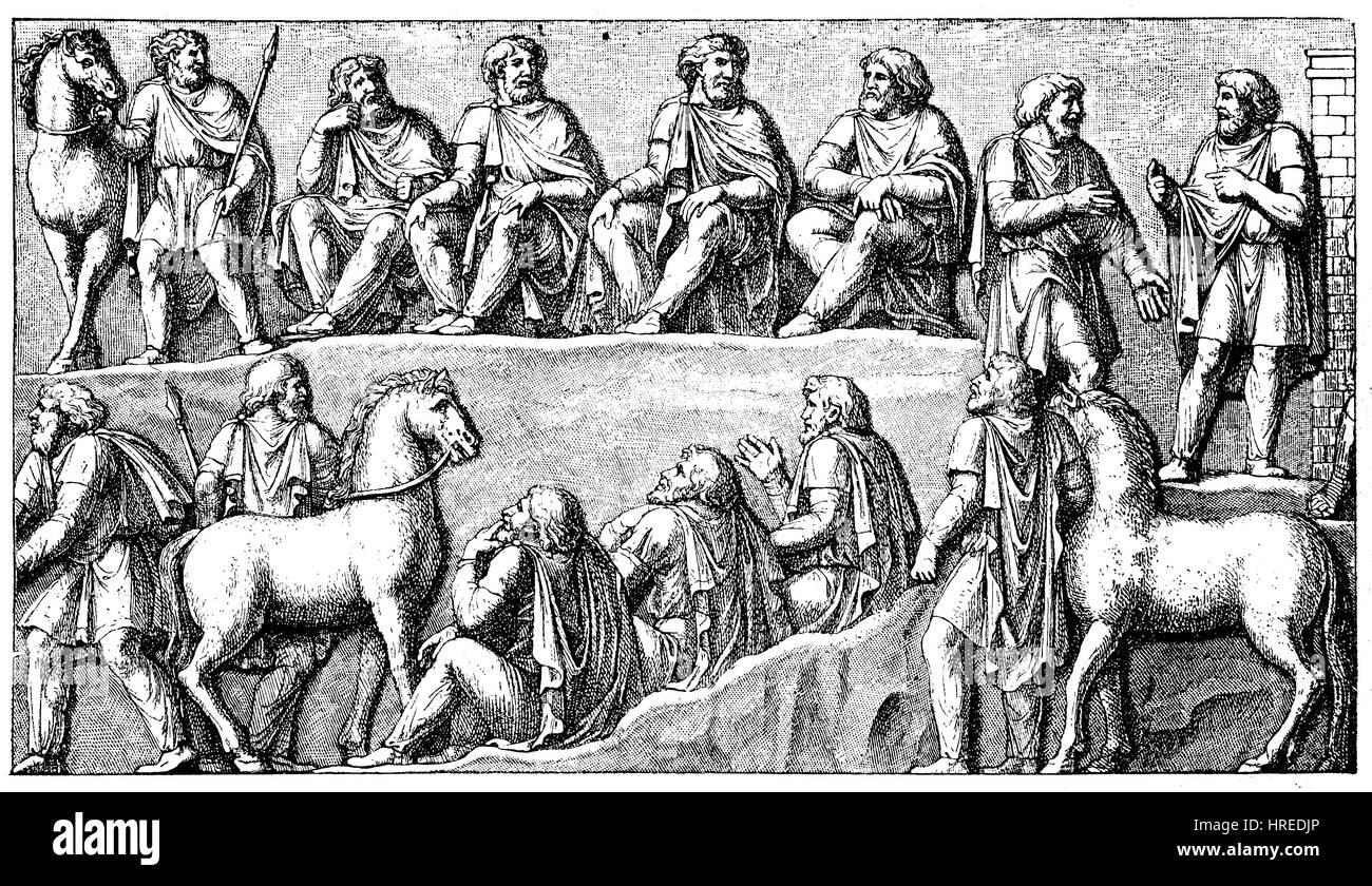 Germanic Council Meeting, relief on the victory column Marc Aurels ...