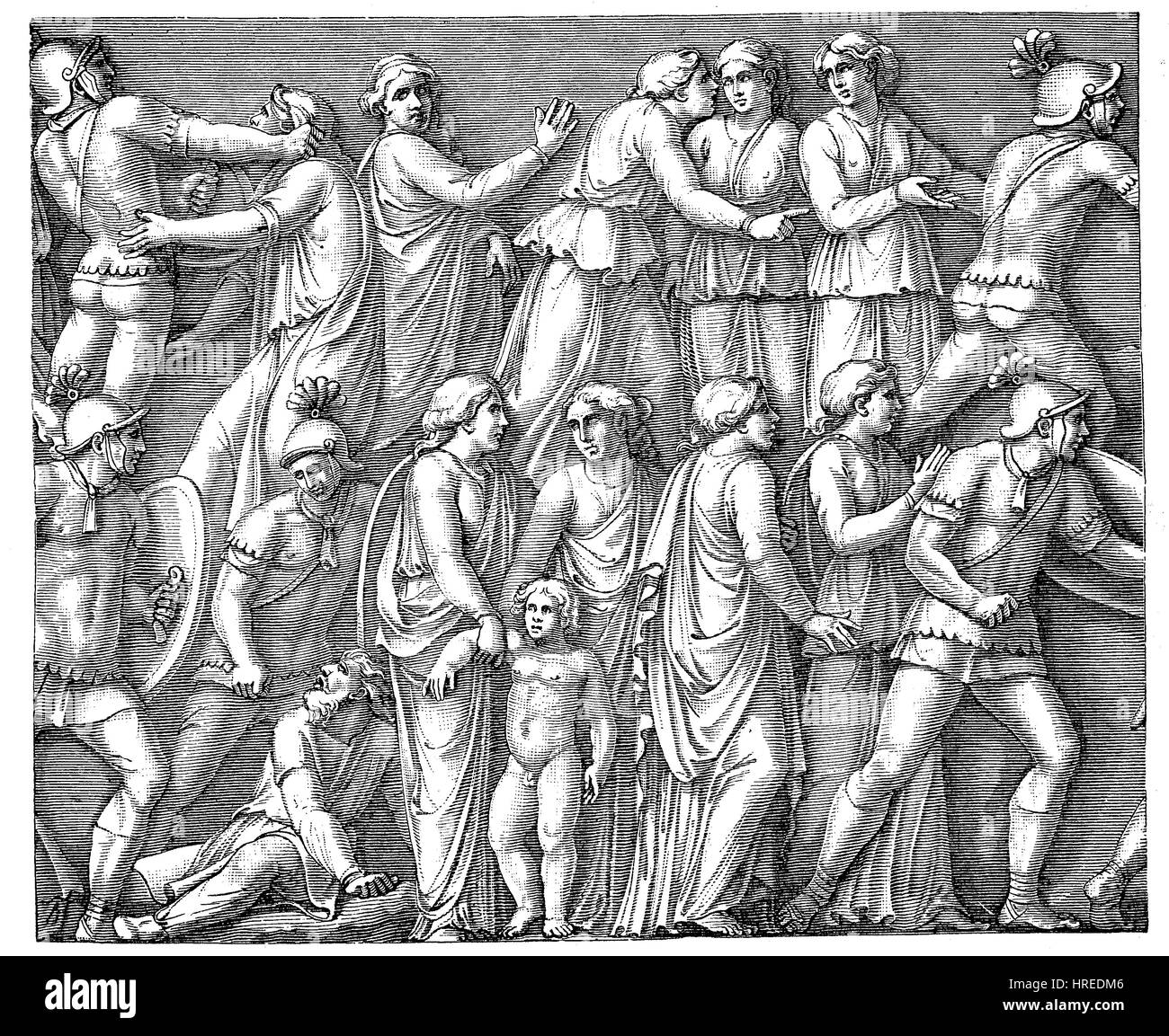Germanic women are brought into captivity by Roman troops, relief on ...