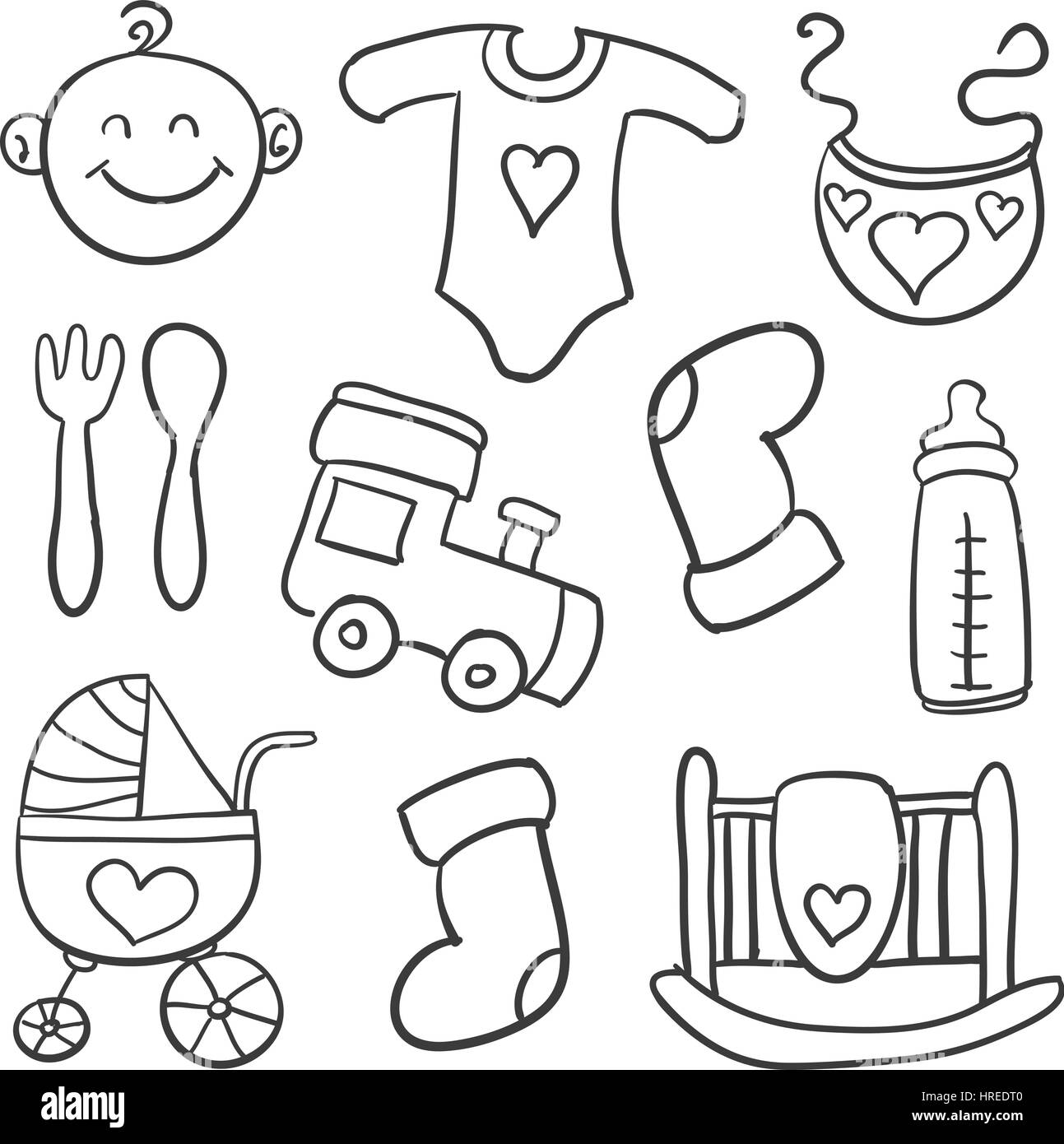 Car cute baby vector Black and White Stock Photos & Images - Alamy