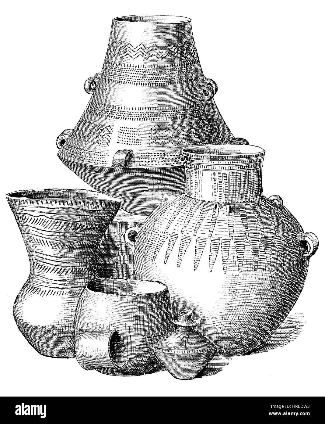 Neolithic Age Houses Sketch