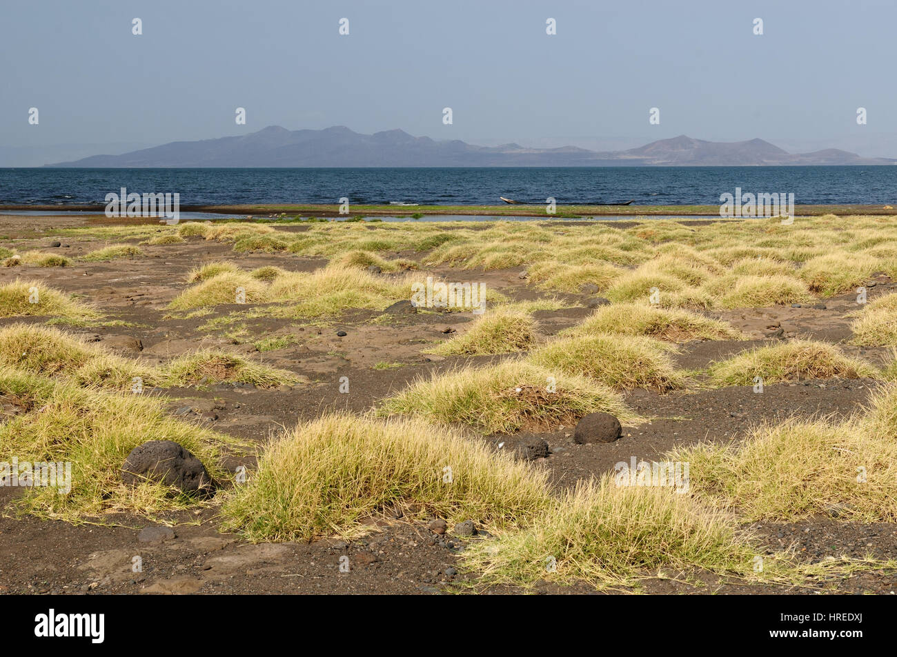 Typical african landscape - Lake Turkana, Kenya Stock Photo - Alamy