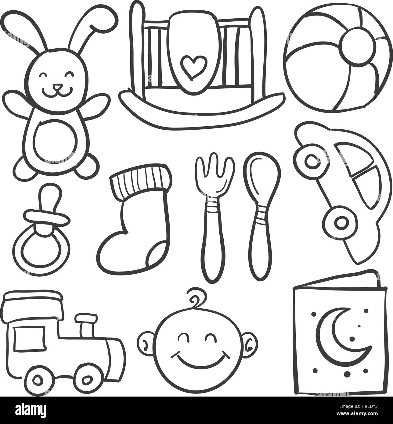 Doodle of element baby collection Stock Vector Image & Art - Alamy