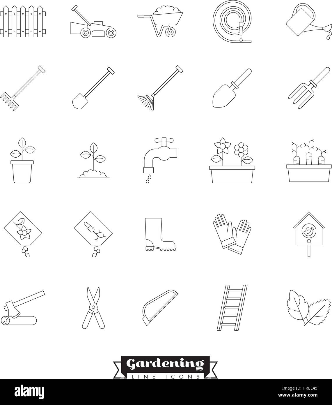 Gardening fork Stock Vector Images - Alamy