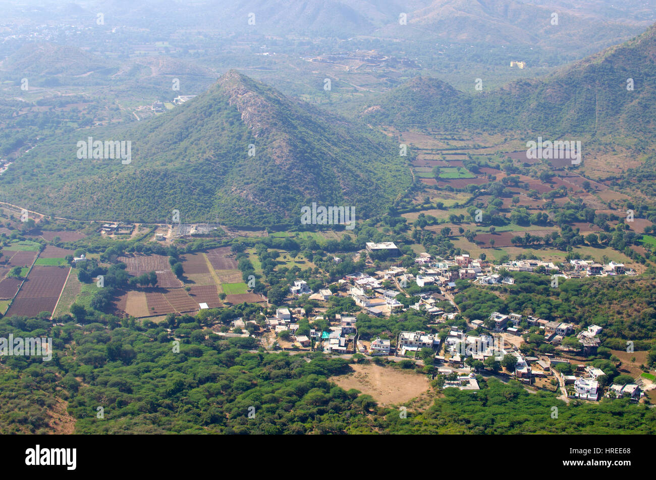 Landscape from above in India the city of Udaipur Stock Photo - Alamy