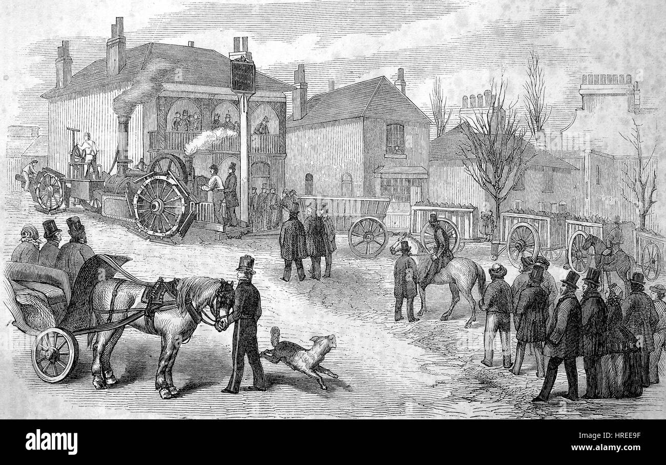 A steam machine with its own railroad, an article in Die Gartenlaube ...