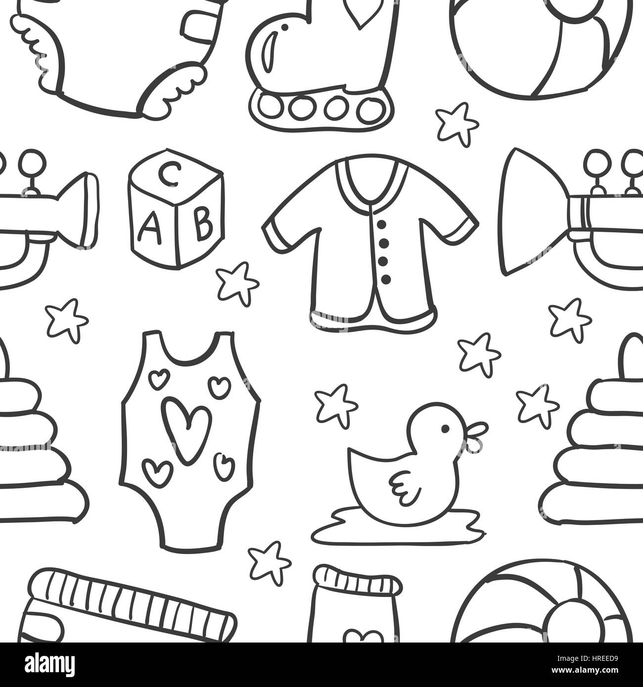 Illustration of baby object doodles Stock Vector Image & Art - Alamy