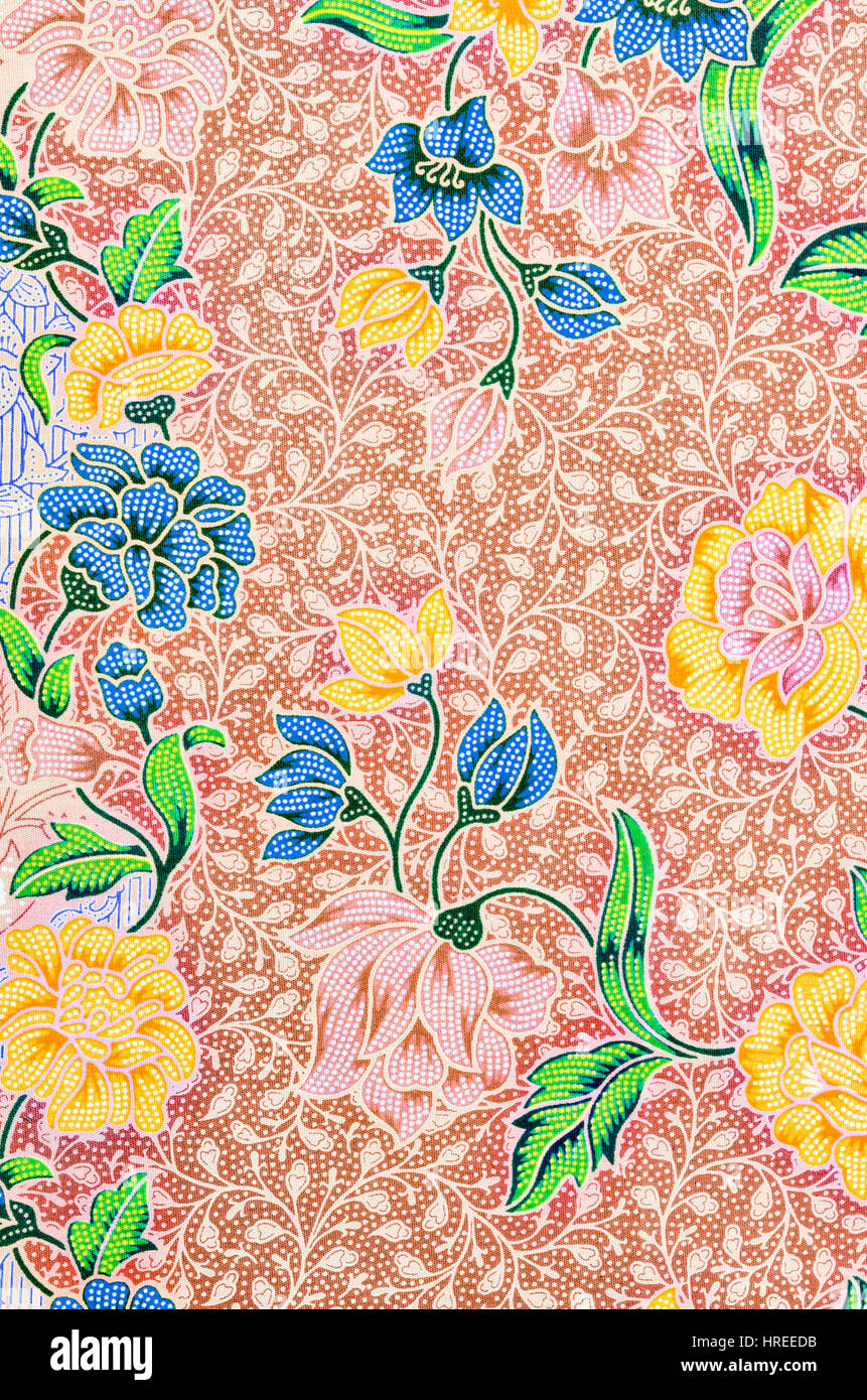 beautiful batik, detail of pattern fabric of cloth Stock Photo - Alamy