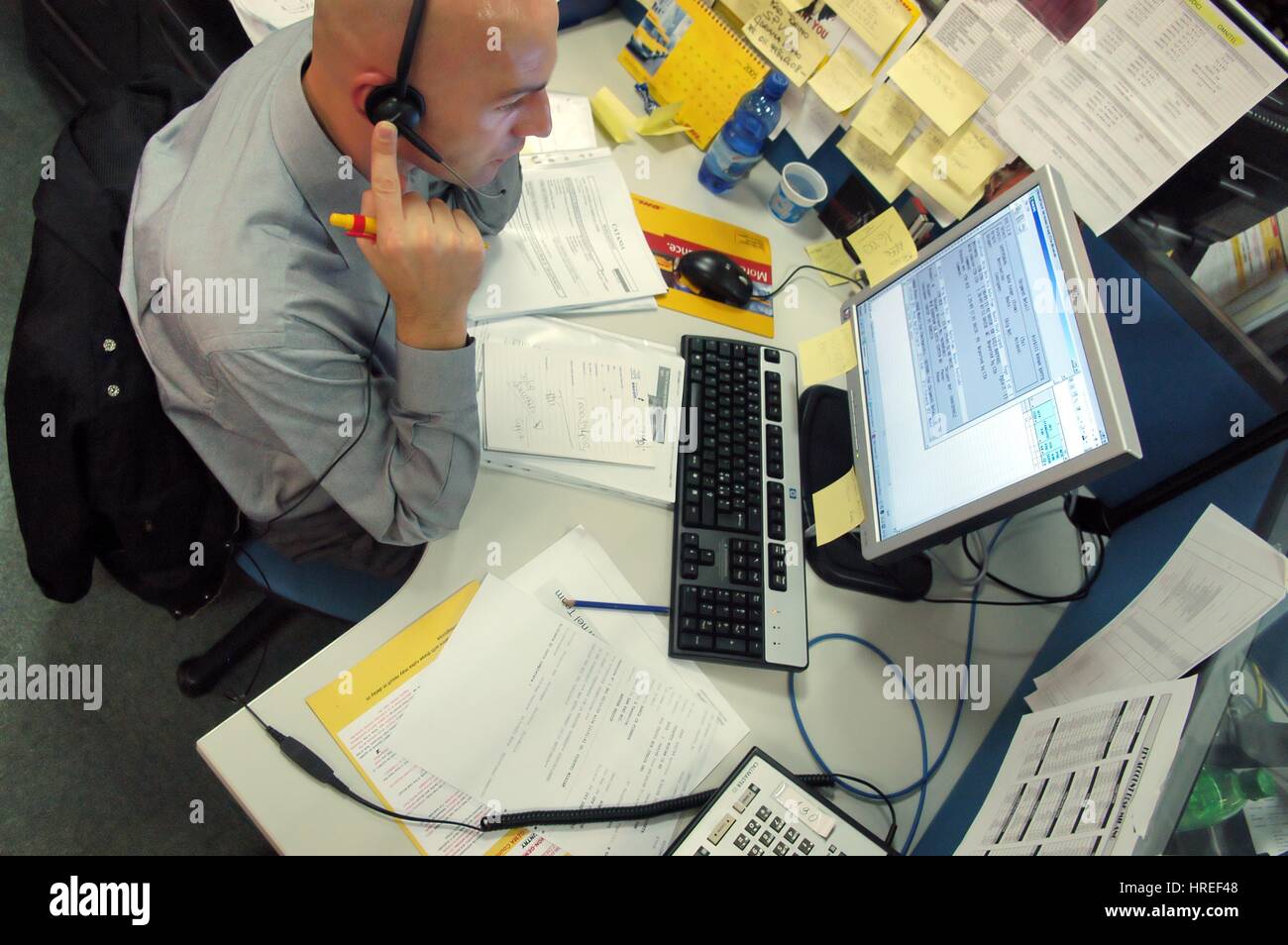 Milan (Italy), call-center of DHL courier for customers assistance and ...