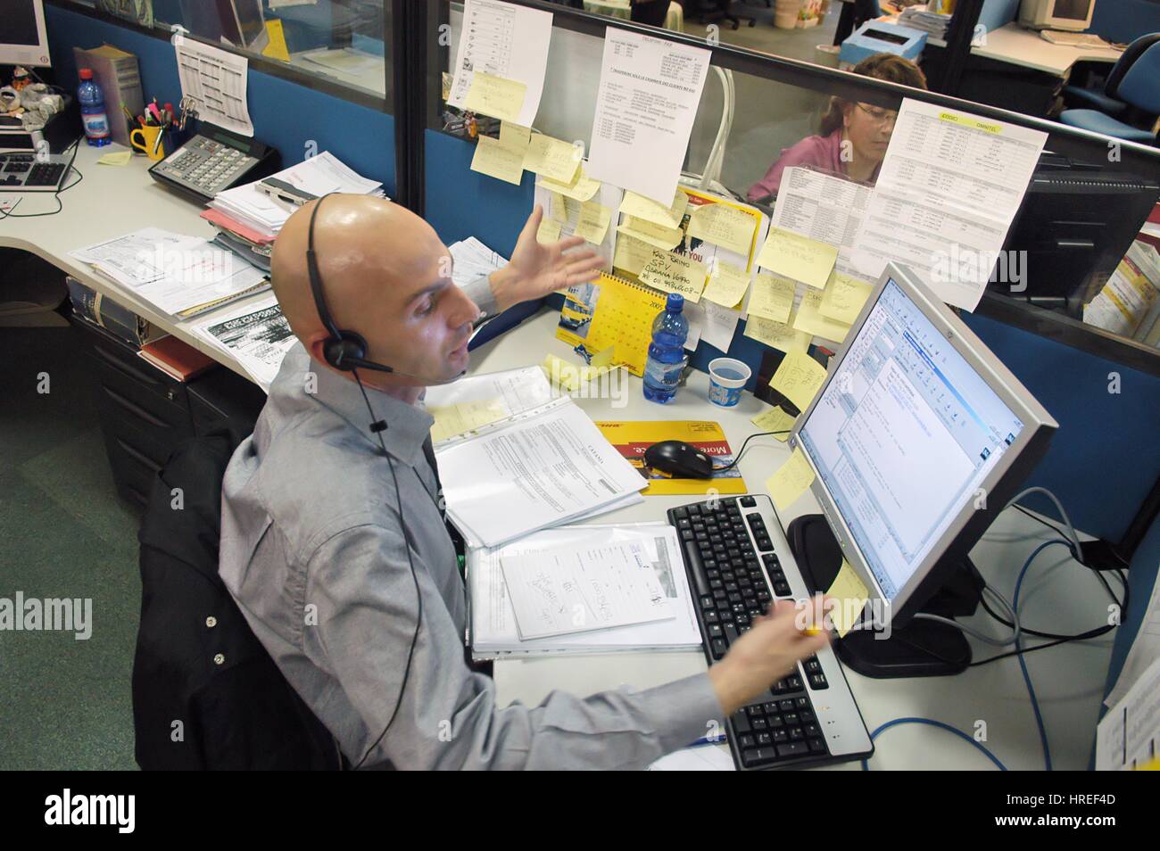 Milan (Italy), call-center of DHL courier for customers assistance and ...