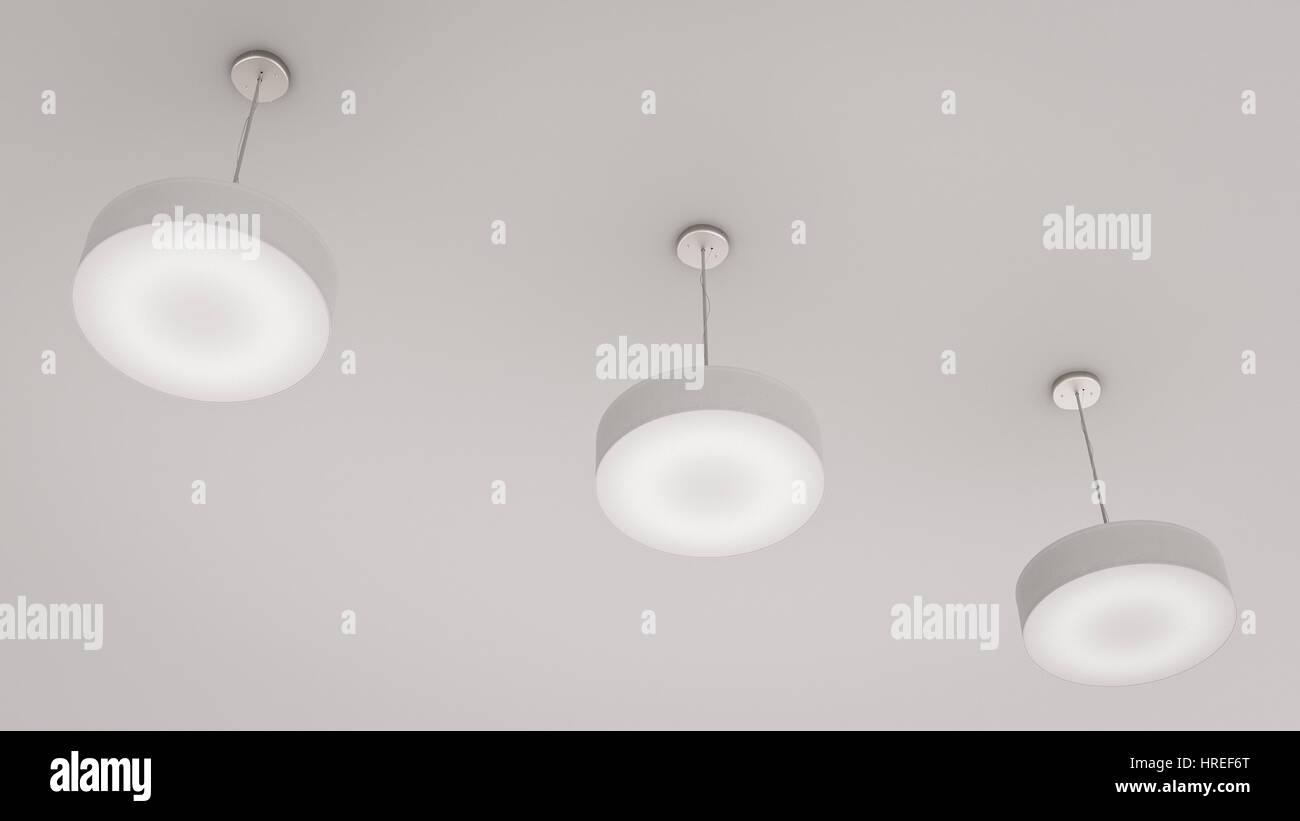 3d rendering pendant lamp hanging on ceiling Stock Photo - Alamy