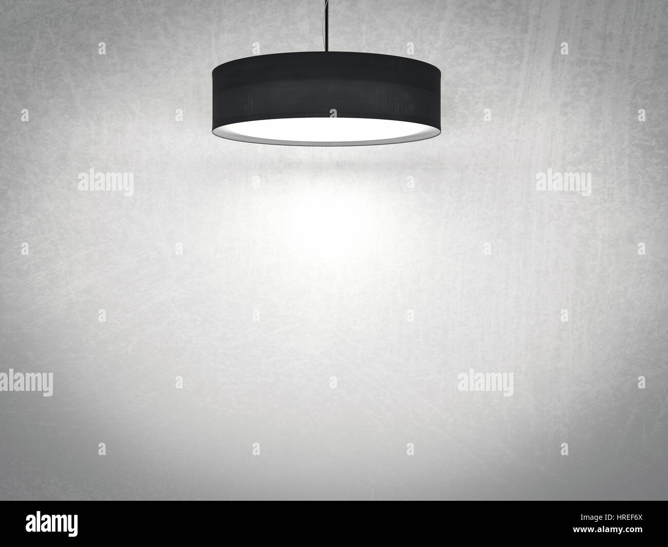 3d rendering black pendant lamp hanging on ceiling Stock Photo - Alamy
