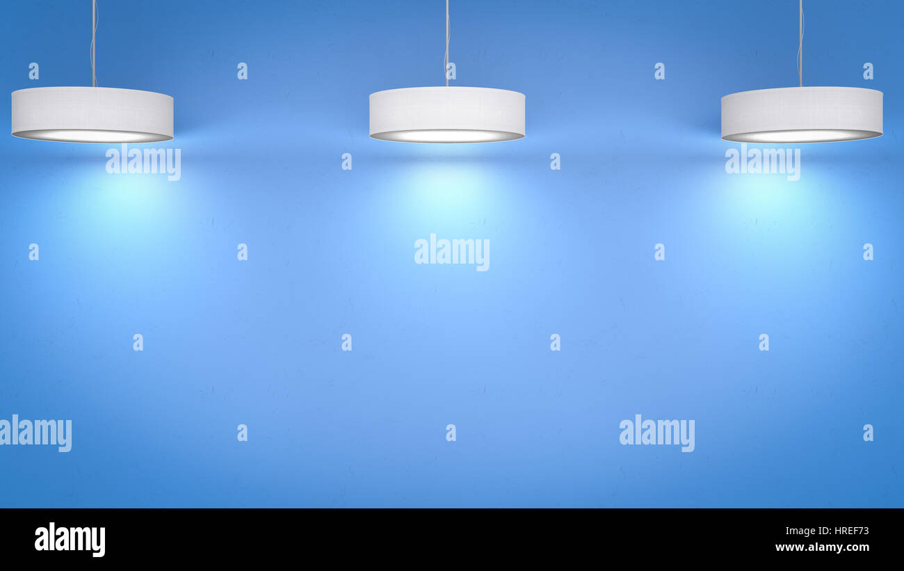 3d rendering white pendant lamps hanging on ceiling Stock Photo - Alamy