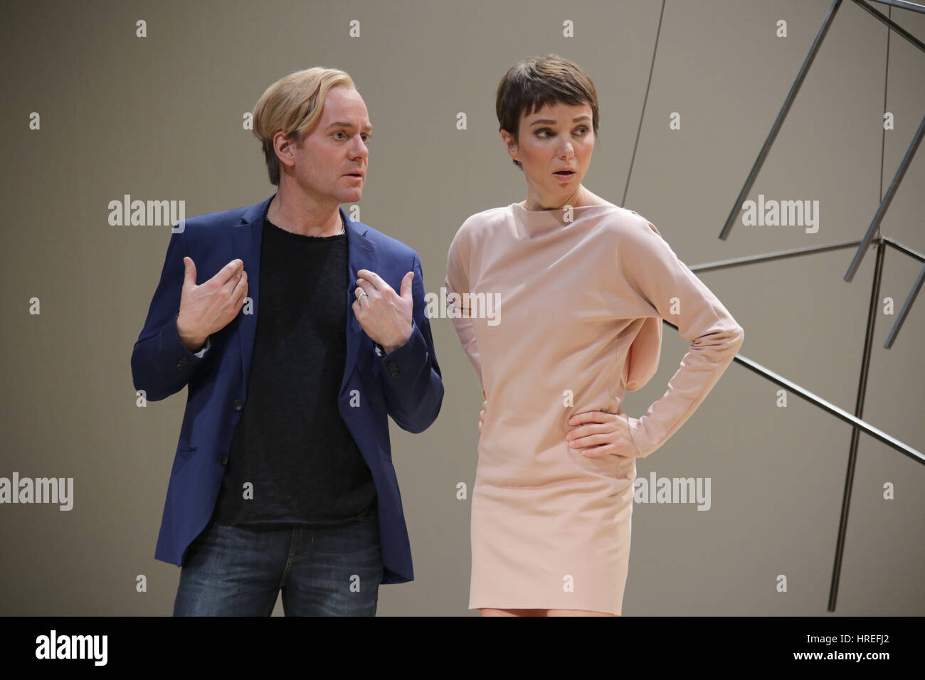 Press rehearsal of 'Ganzkörpereinsatz' at Kammerspielen. Featuring ...