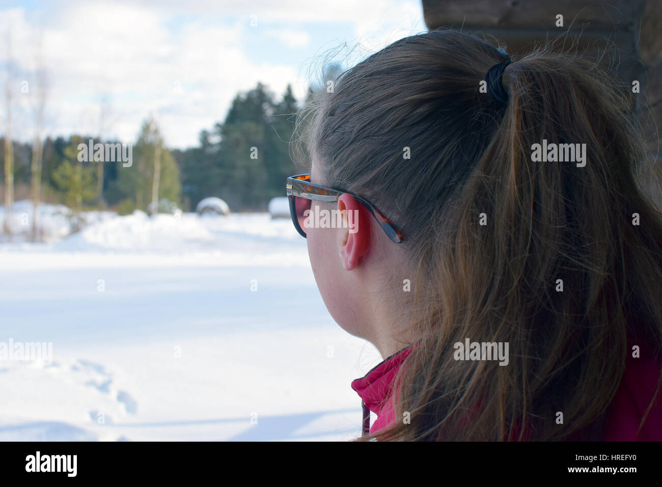 Woman watching nature hi-res stock photography and images - Alamy