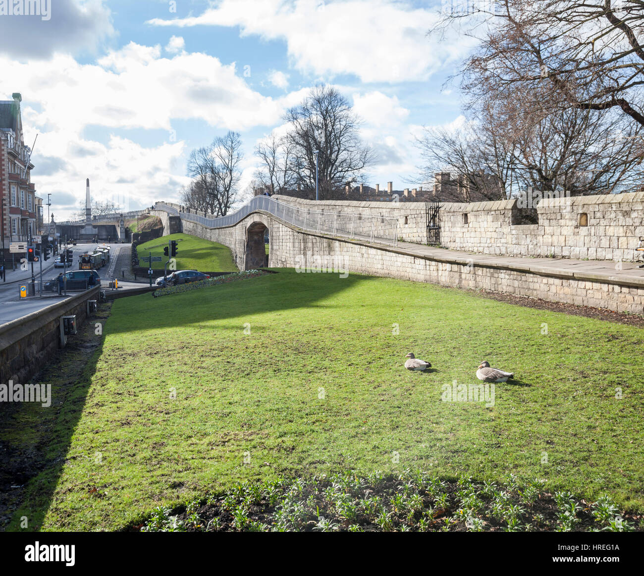 People walking the walls around the city of York,England,UK Stock Photo ...