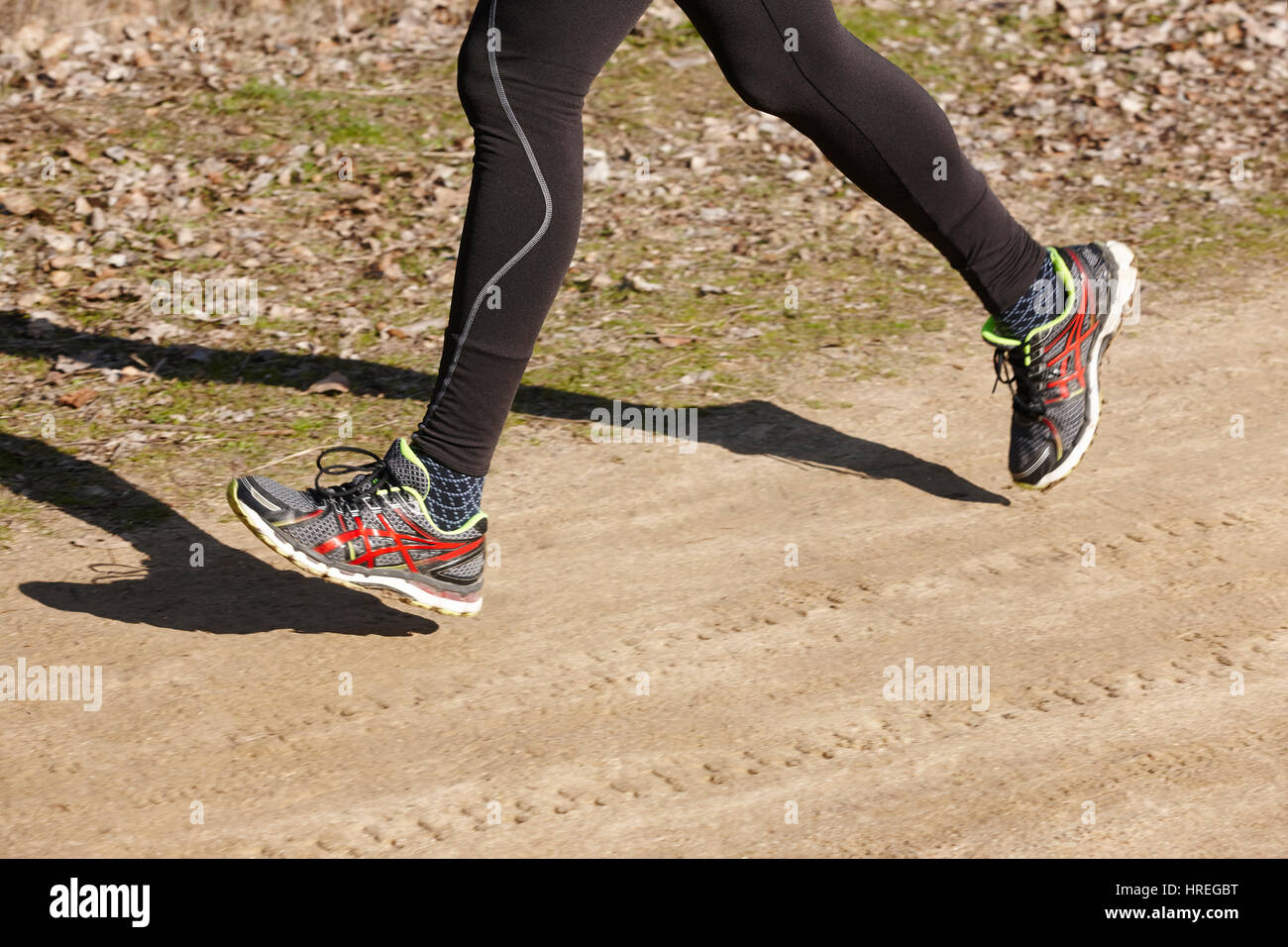 Senior athletic runner detail. Outdoor circuit. Horizontal Stock Photo ...