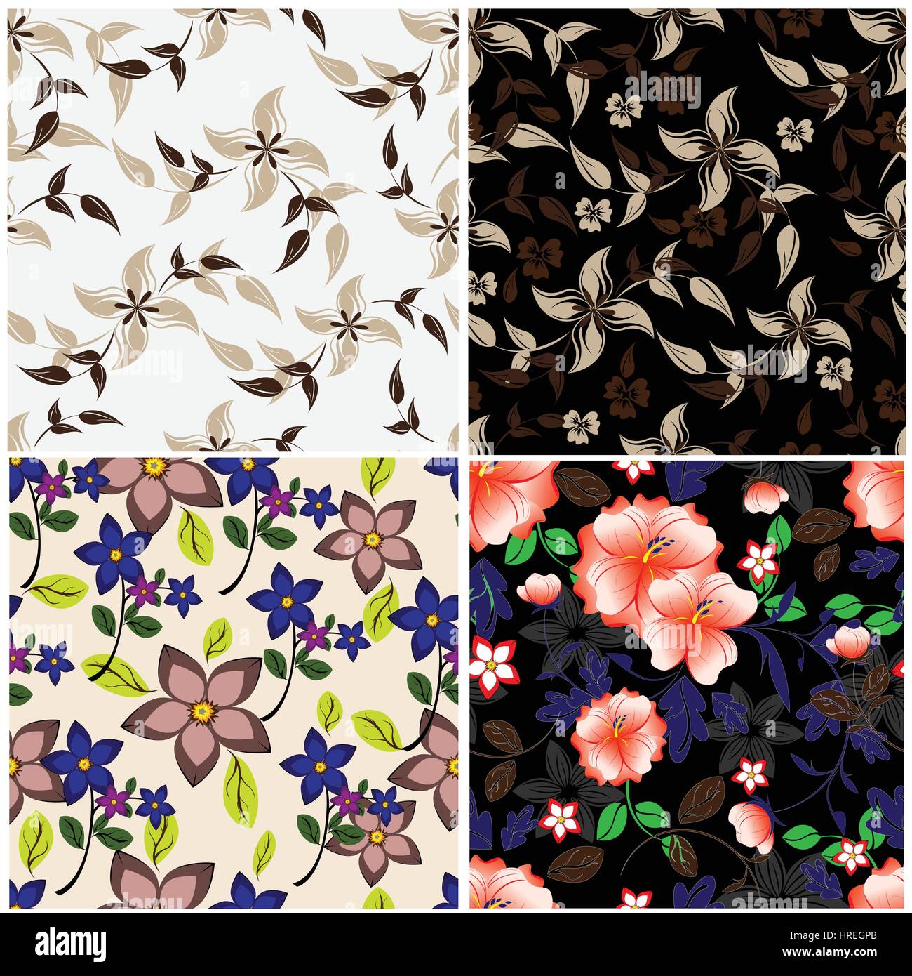 Seamless flowers hi-res stock photography and images - Alamy