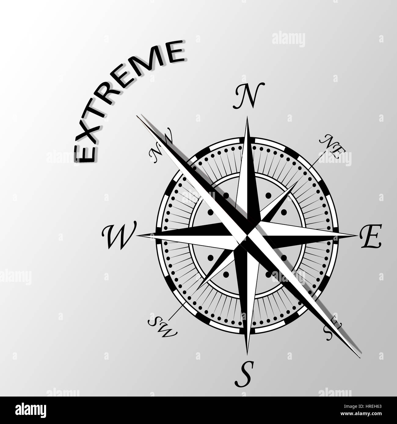 Illustration of extreme word written compass Stock Photo - Alamy