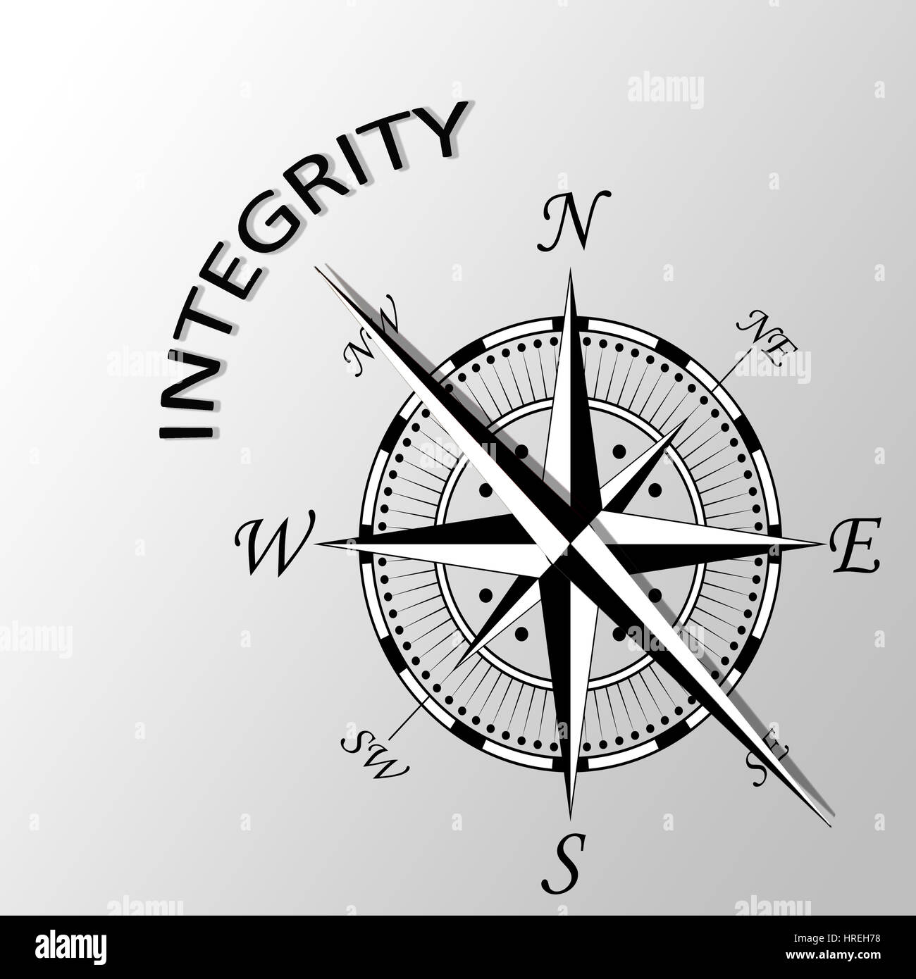 Illustration of Integrity word written aside compass Stock Photo - Alamy