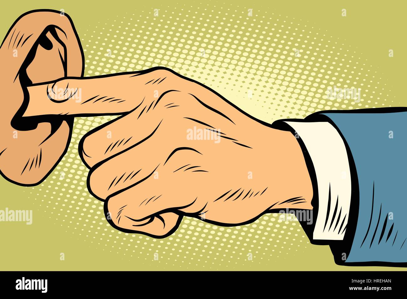 Finger in the ear Stock Vector Images - Alamy