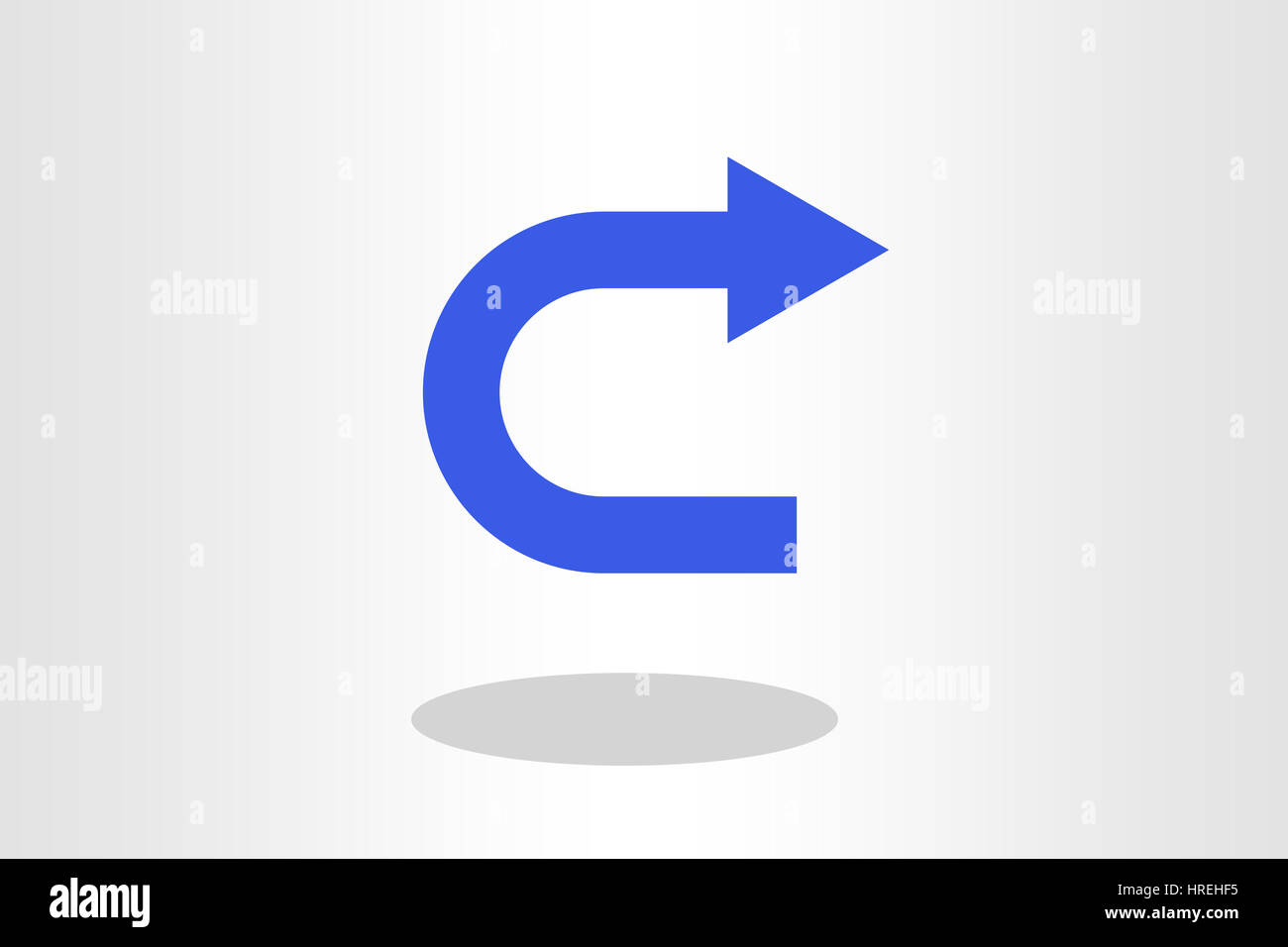 Illustration of u turn sign against plain background Stock Photo - Alamy