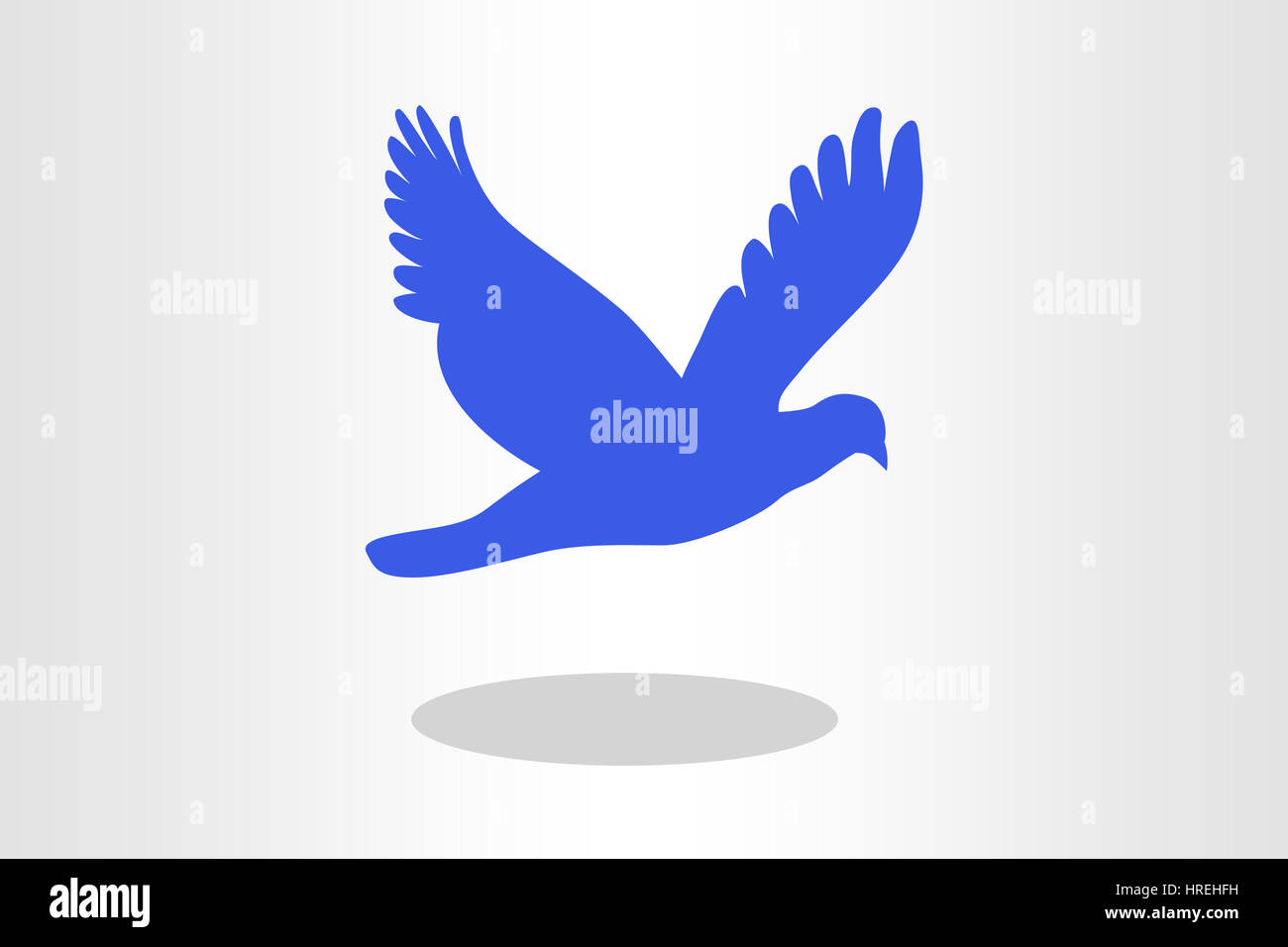 Illustration of bird flying against plain background Stock Photo - Alamy