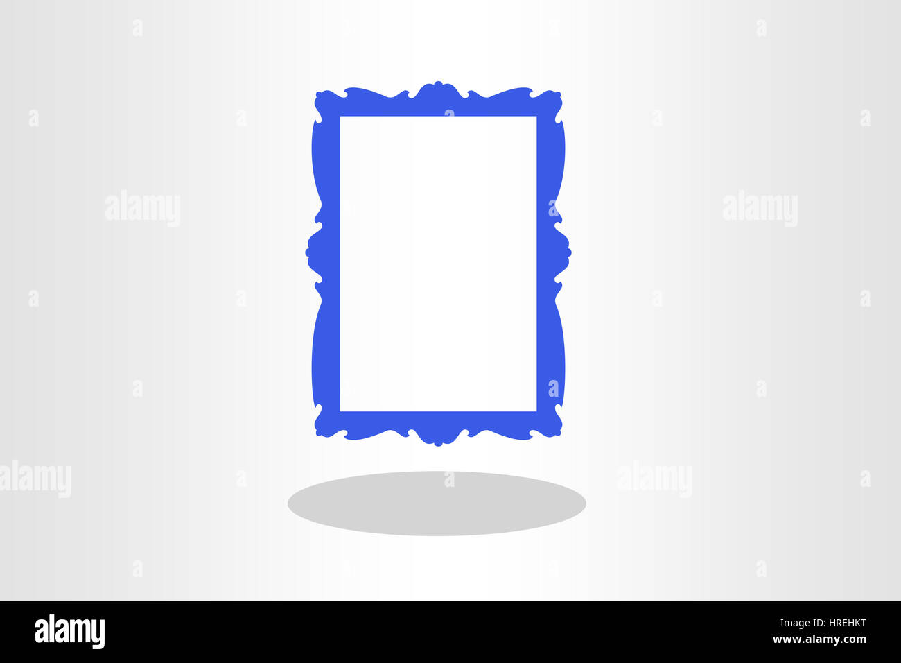 Illustration of empty blue photo frame Stock Photo - Alamy