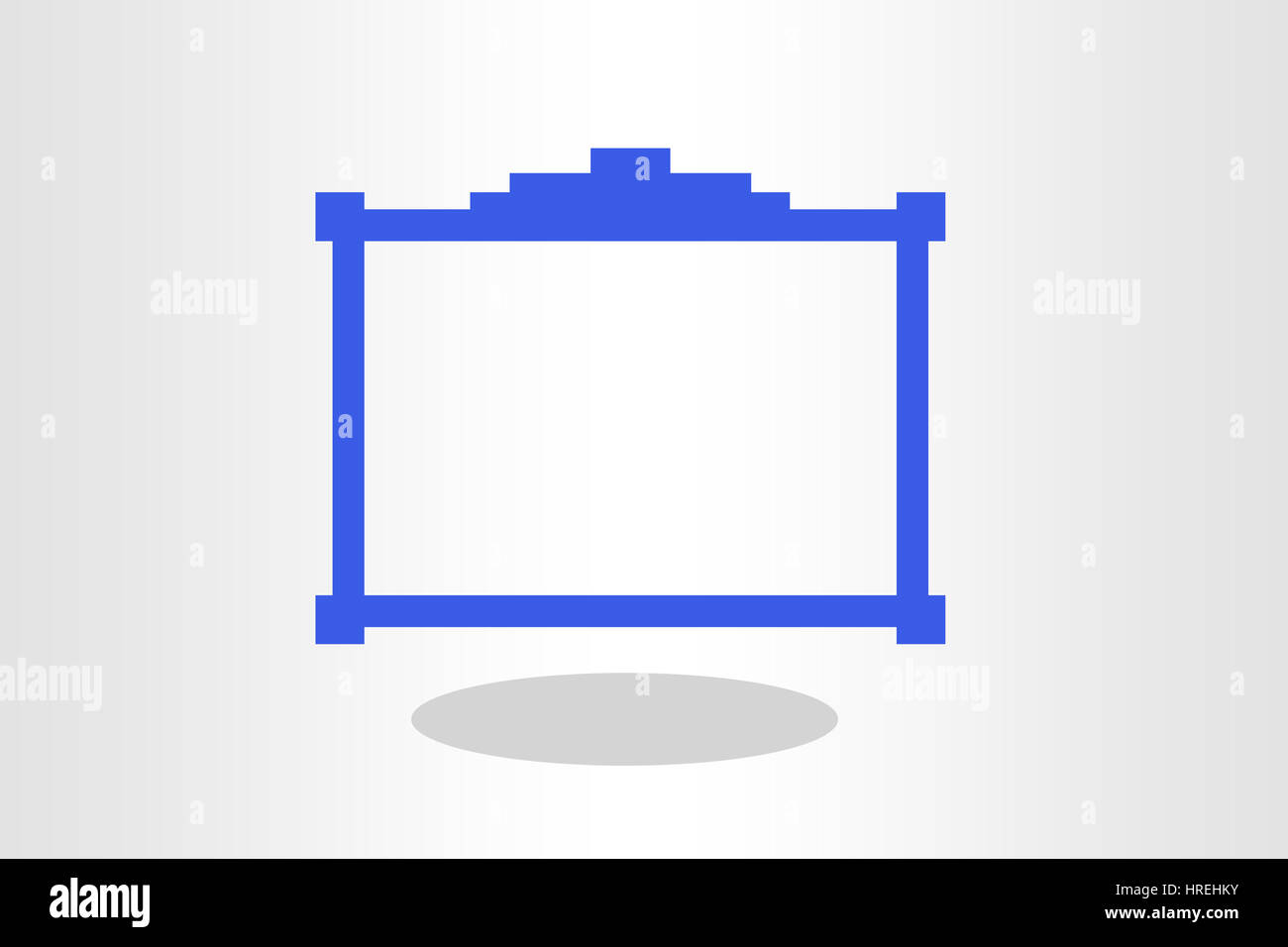 Illustration of empty blue picture frame Stock Photo - Alamy