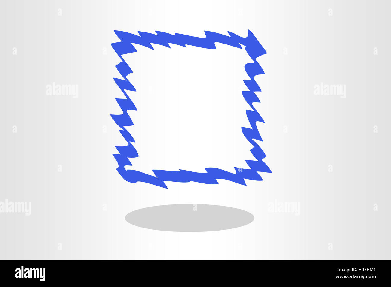 Illustration of empty zigzag blue frame against plain background Stock ...