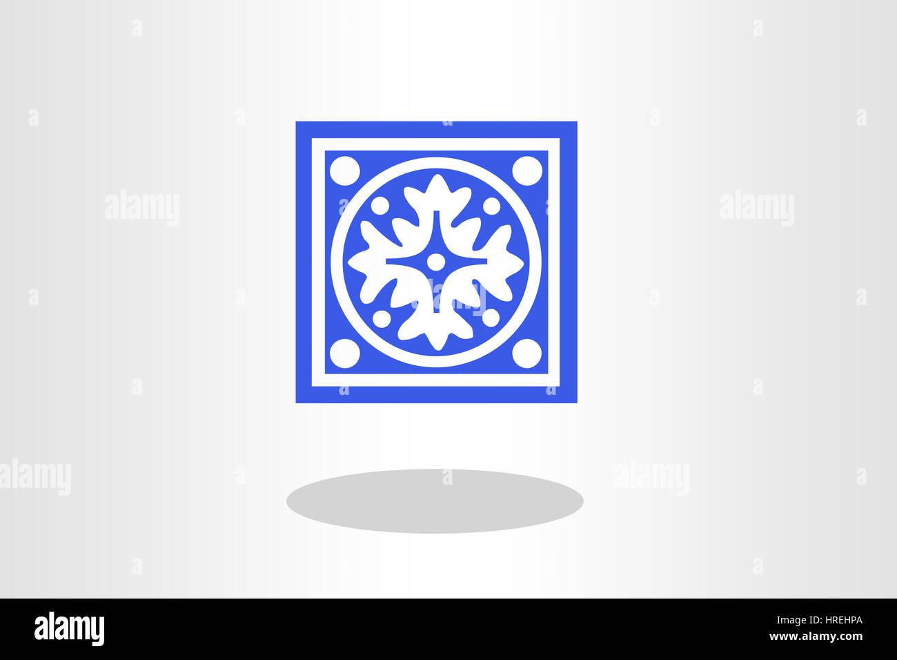 Blue square ornament design Stock Photo - Alamy
