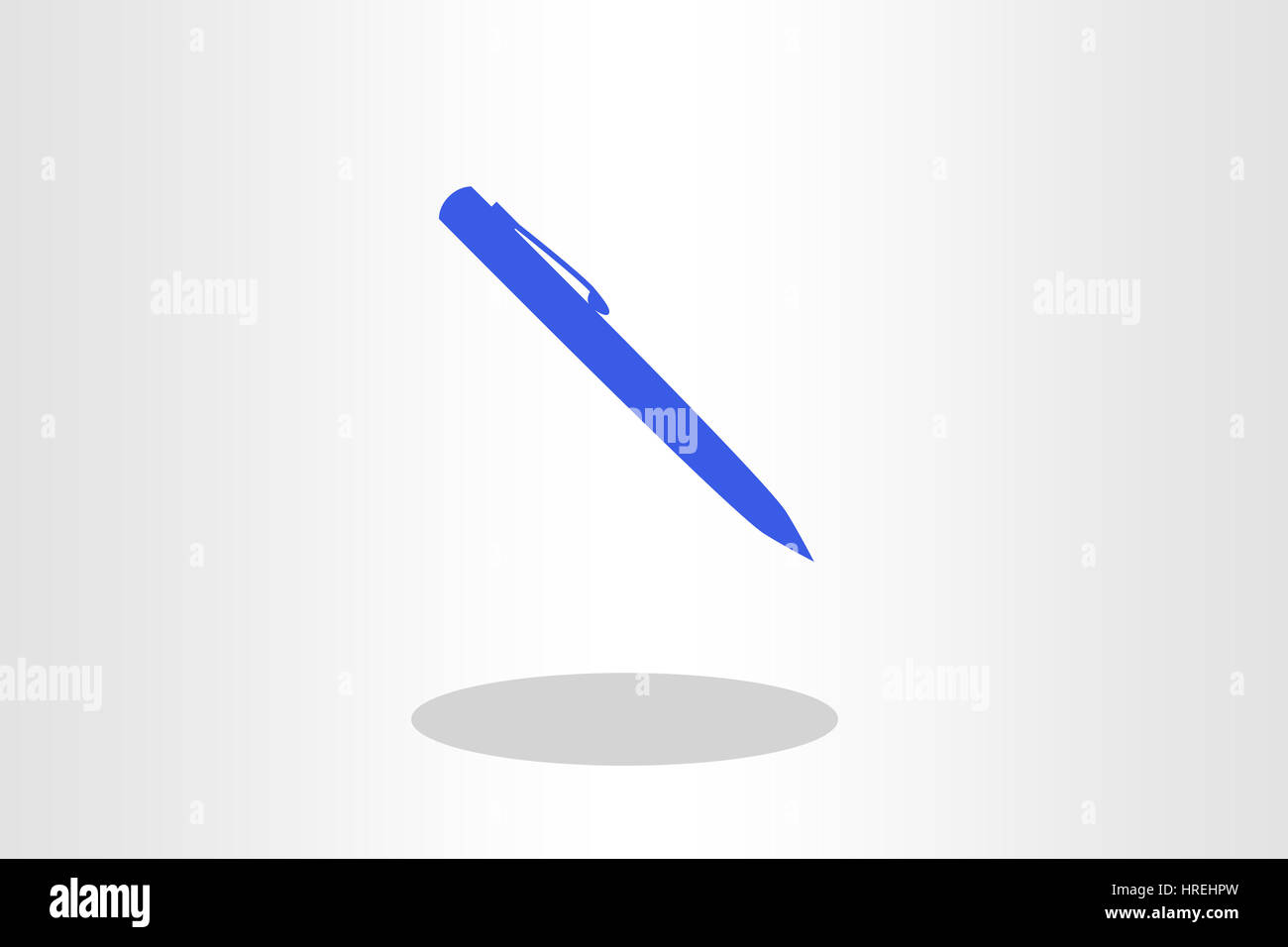 Illustration of blue pen against plain background Stock Photo - Alamy
