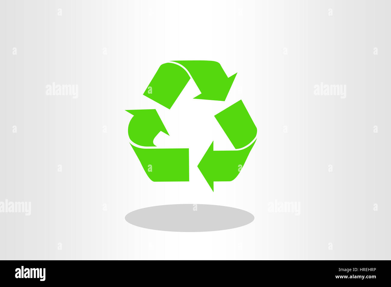Illustration of green recycle sign on plain background Stock Photo - Alamy