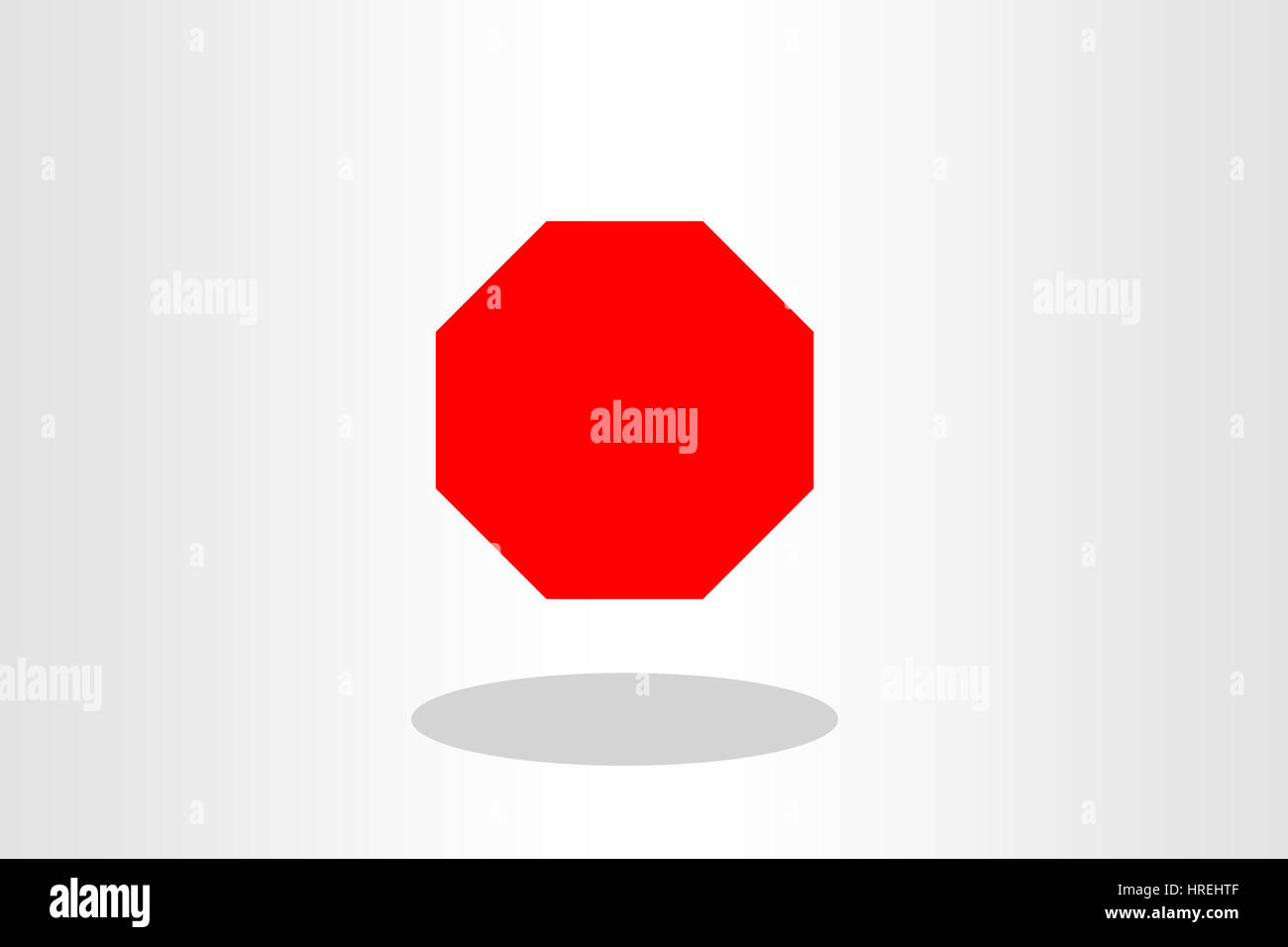 Illustration of red hexagon sign Stock Photo - Alamy