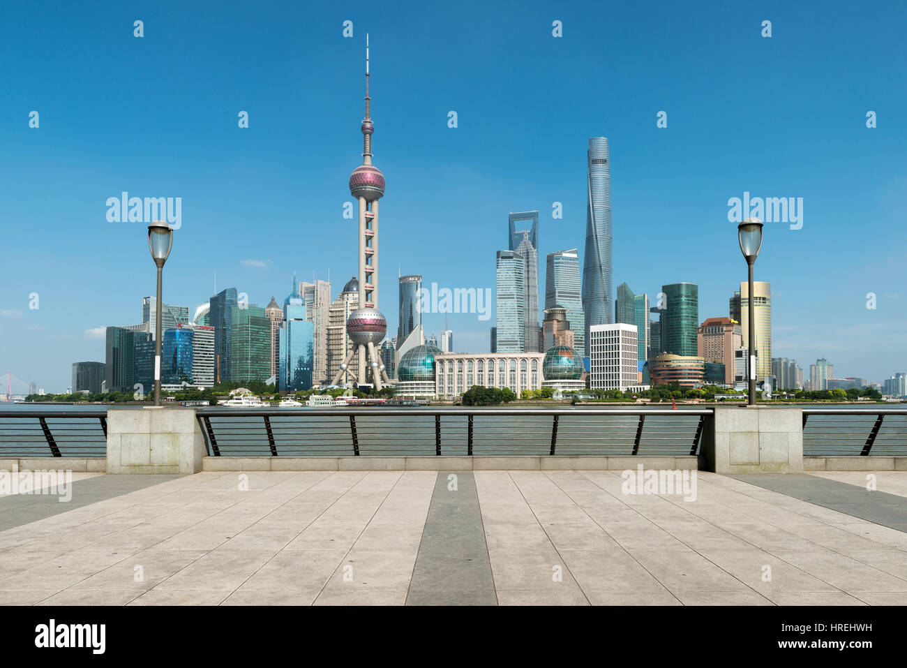 Shanghai skyline Panoramic view of shanghai skyline and huangpu river ...
