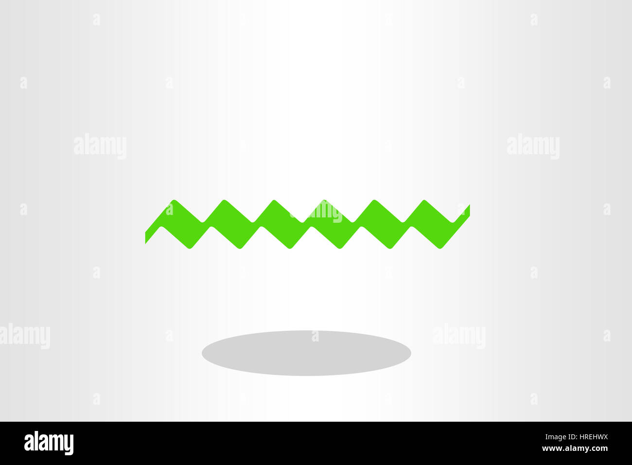 Illustration of zig zag green line Stock Photo - Alamy