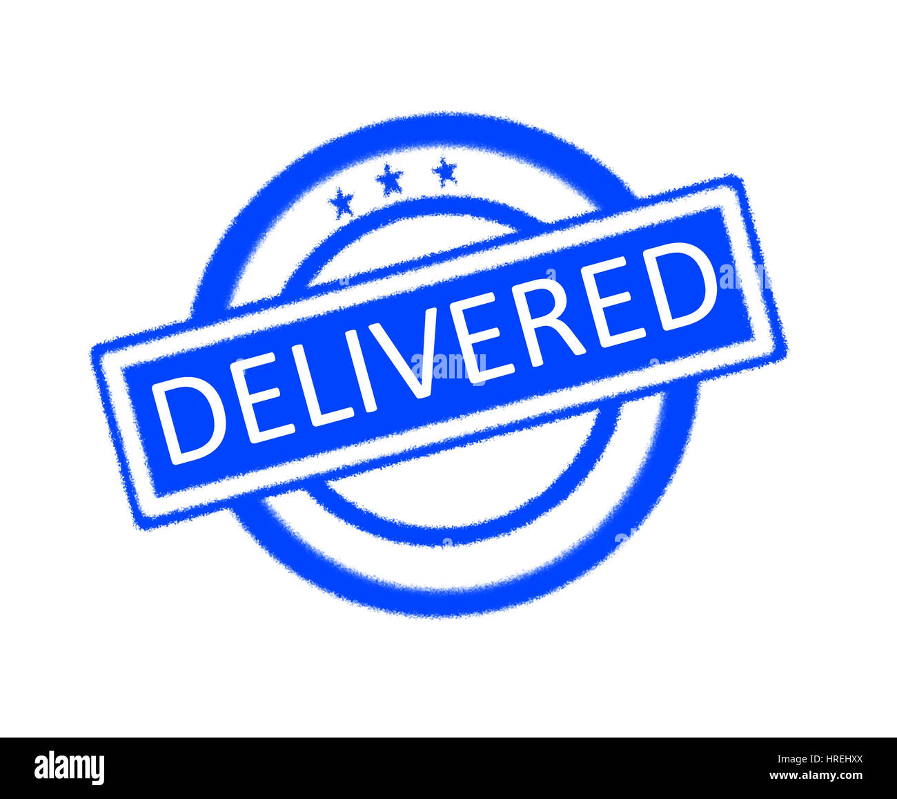 Illustration of delivered word on blue rubber stamp Stock Photo - Alamy