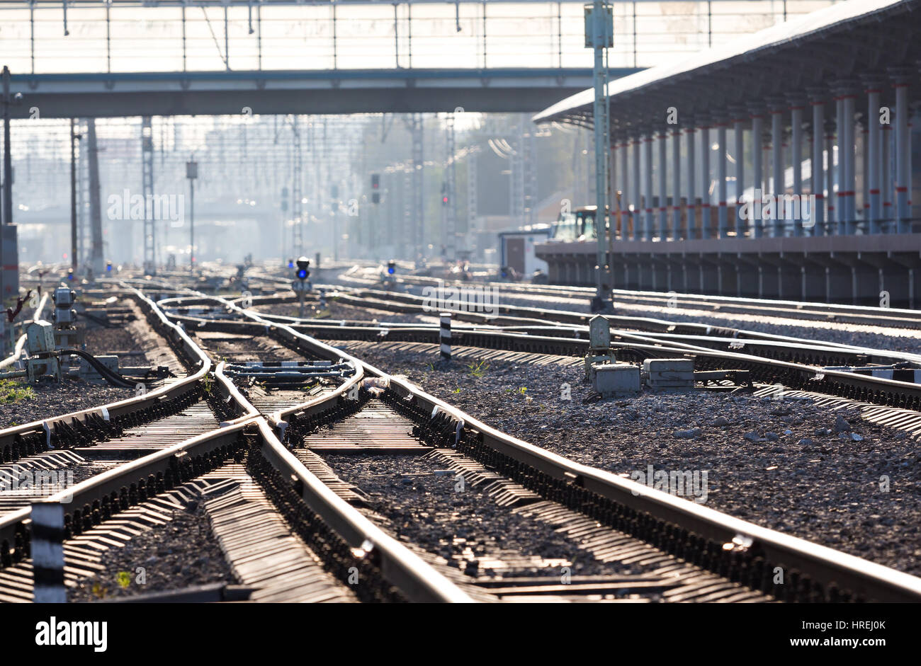 Intersection crossing railway track junction hi-res stock photography ...