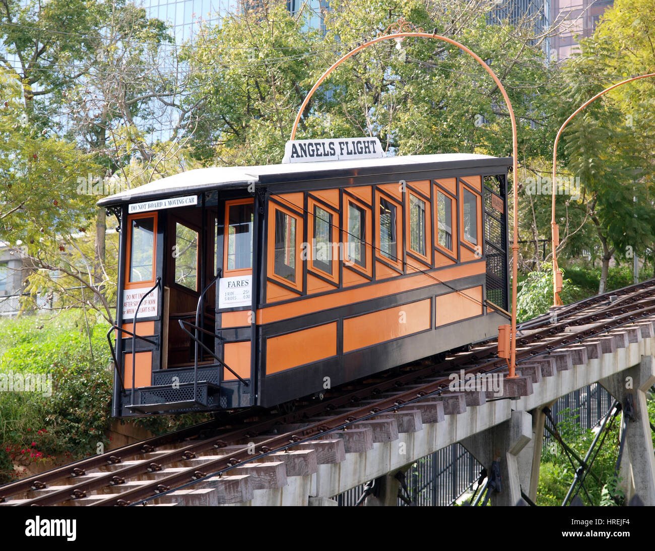 Editorial view of historic Angels Flight in Los Angeles, California ...