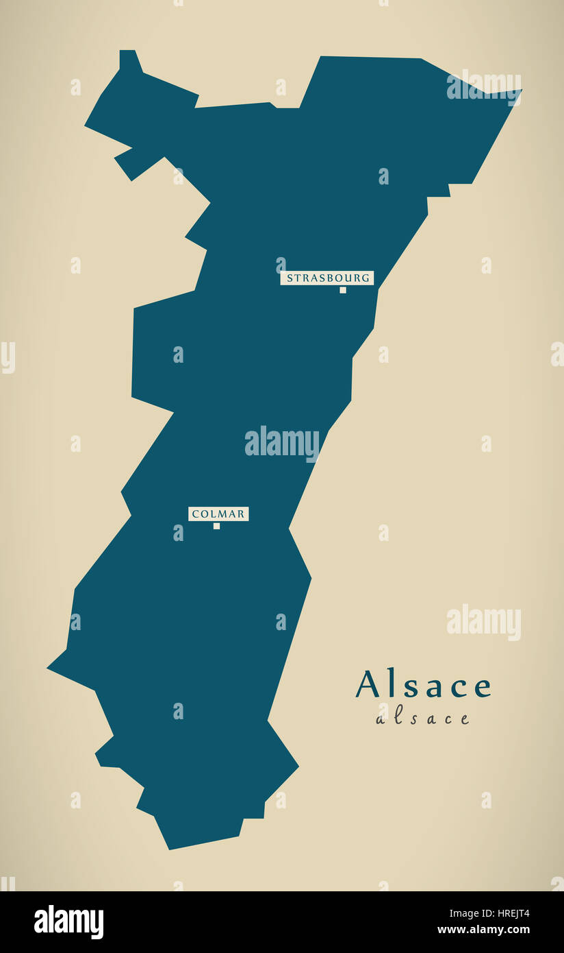 Modern Map - Alsace France FR illustration Stock Photo - Alamy