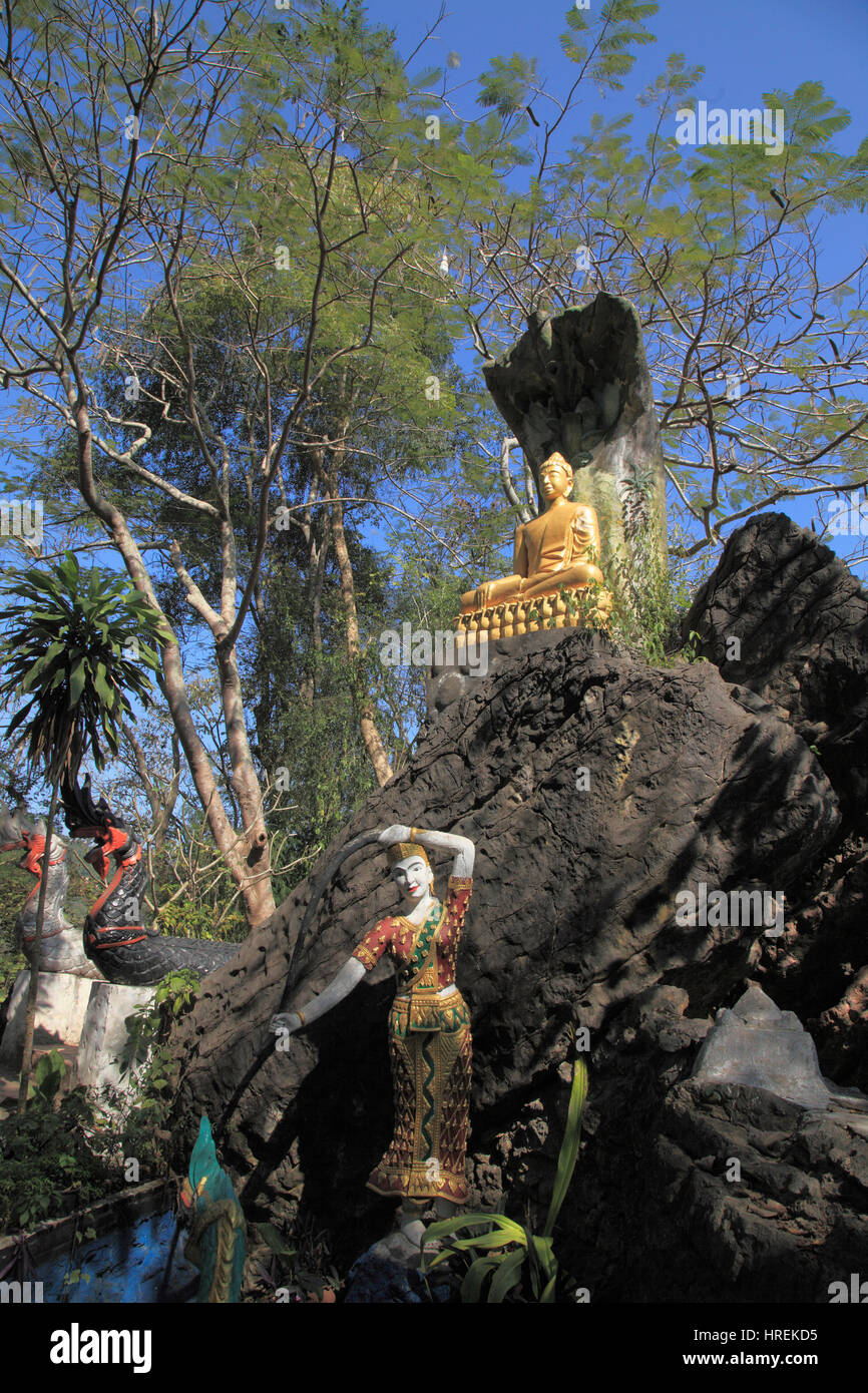 Laos, Luang Prabang, Phousi Hill, Buddha statue Stock Photo - Alamy