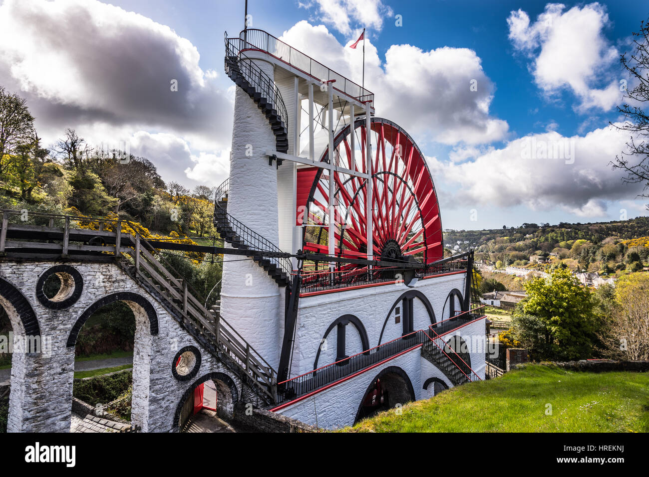 Laxey Wheel (Lady Isabella), Isle of Man Stock Photo - Alamy