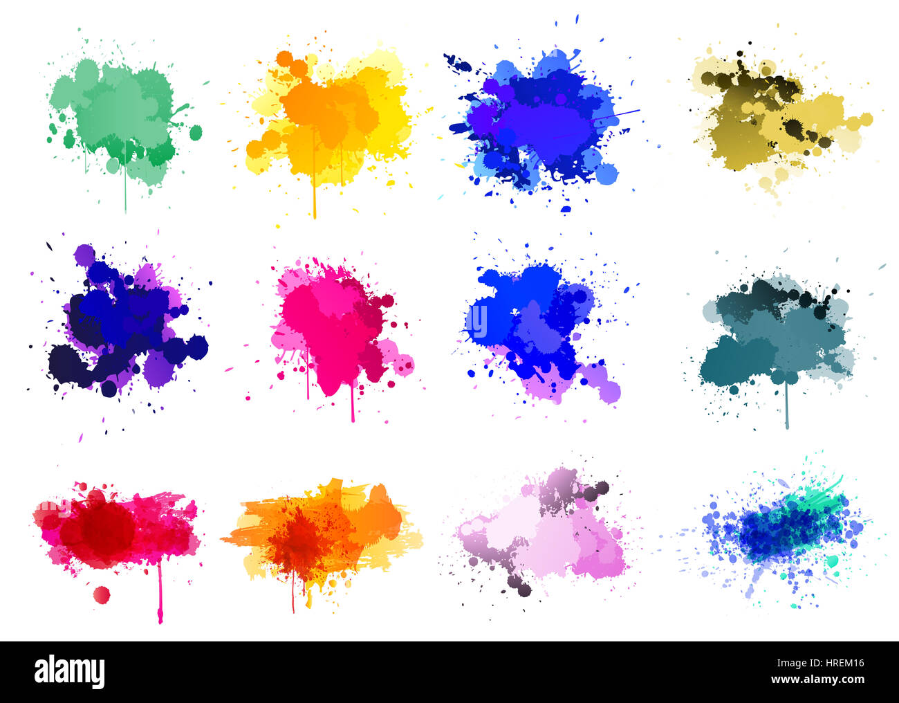 Colorful paint splatters Stock Photo - Alamy