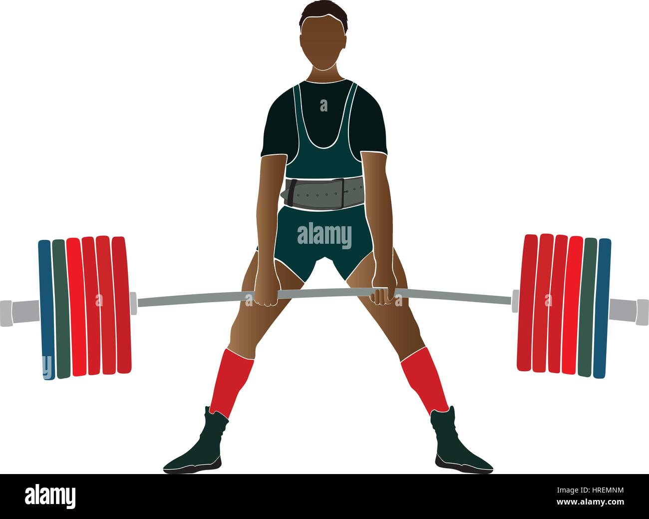 male athlete powerlifter deadlift in powerlifting color silhouette ...