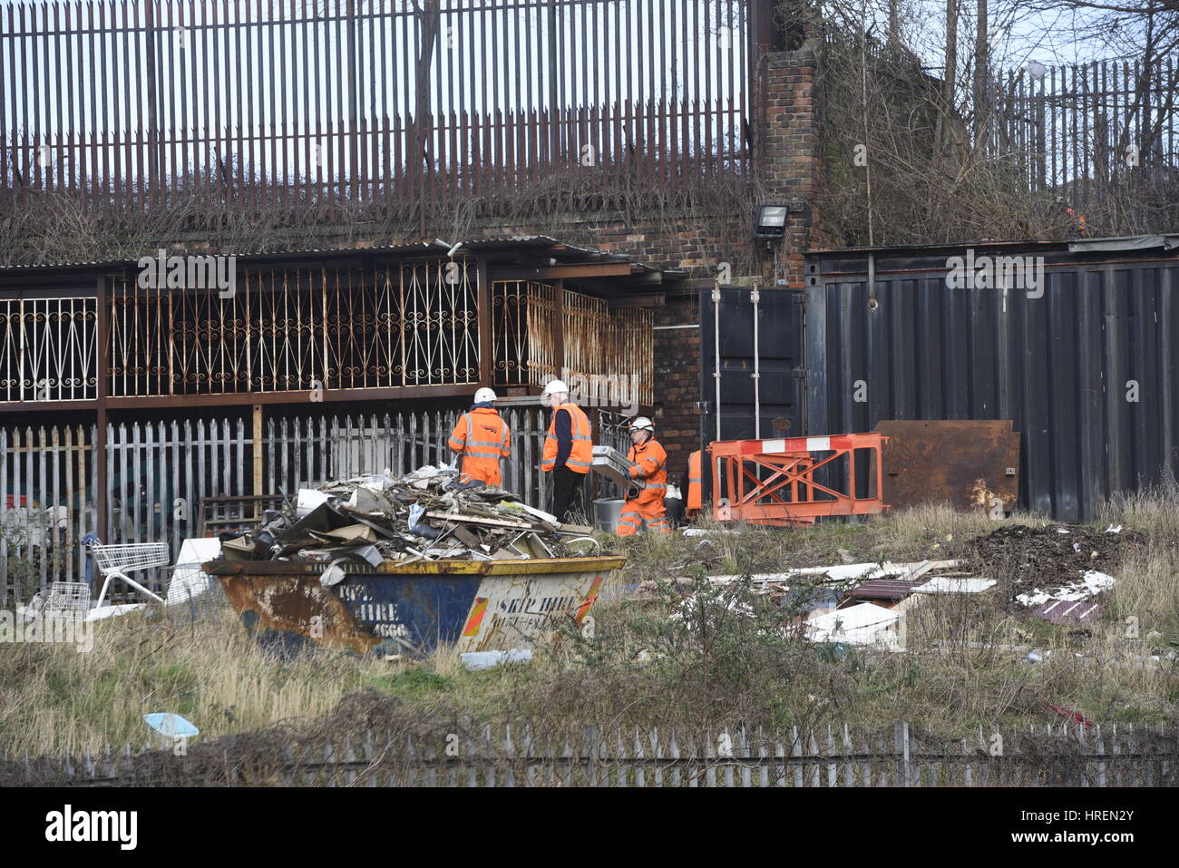 Liverpool, UK, 1st March 2017. A wall collapse which caused bricks and ...