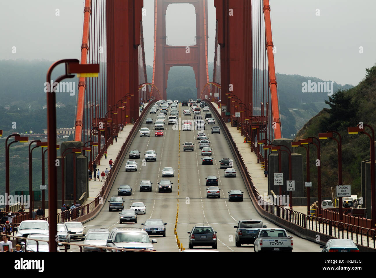 Cars on Golden Gate Bridge, San Francisco, California, USA Stock Photo ...