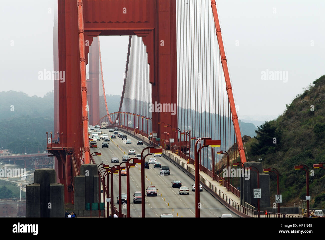 Cars on Golden Gate Bridge, San Francisco, California, USA Stock Photo ...